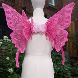 Butterfly Wings, Back Wings Costume, Hot Pink, Made of Embroidery Lace ...