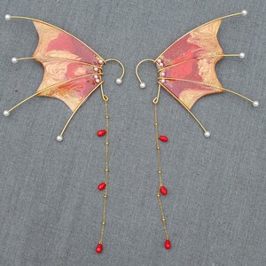 Mermaid Ears, Orange and Gold, Resin, Fish Fin Ears, Siren Ears ...