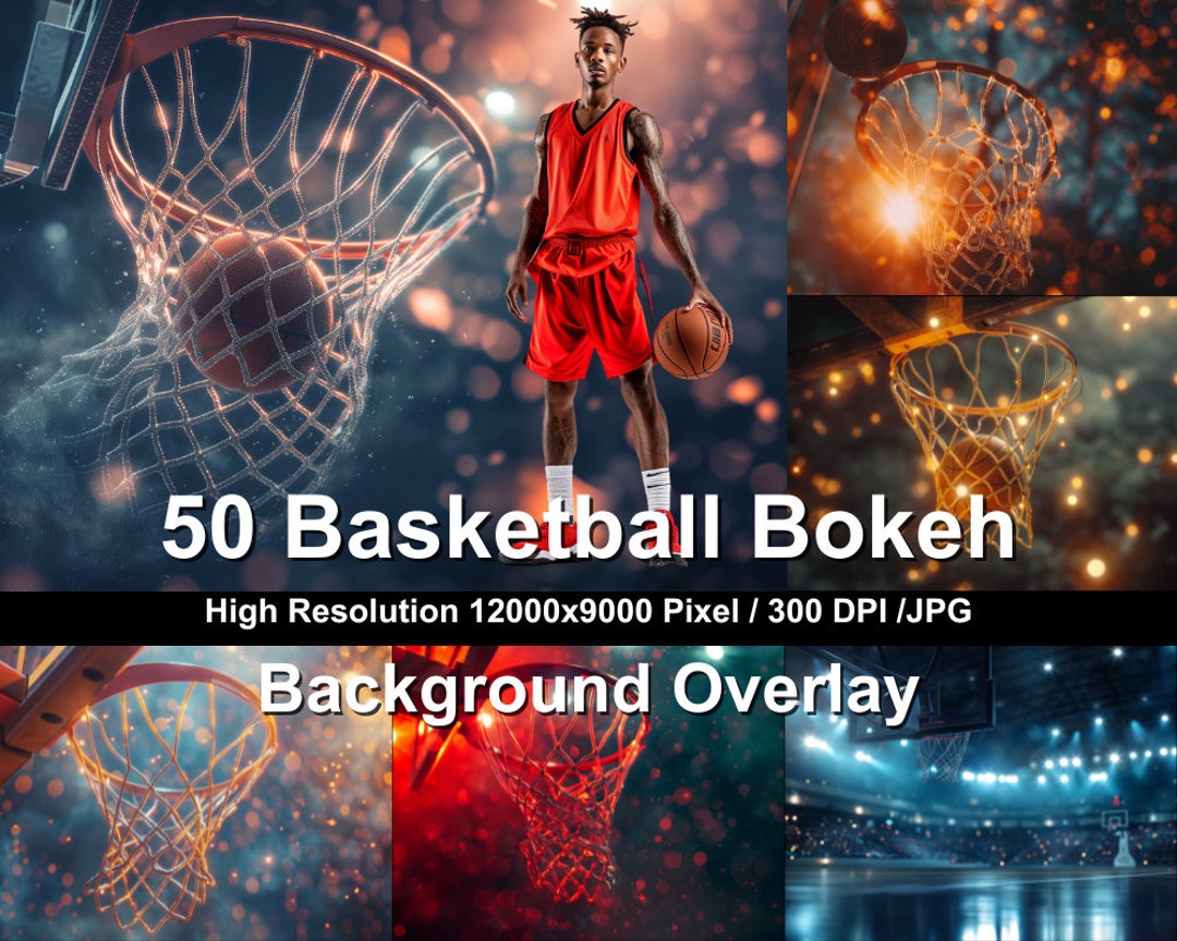 50 Basketball Bokeh Photo Overlays: Sports Digital Backdrops ...