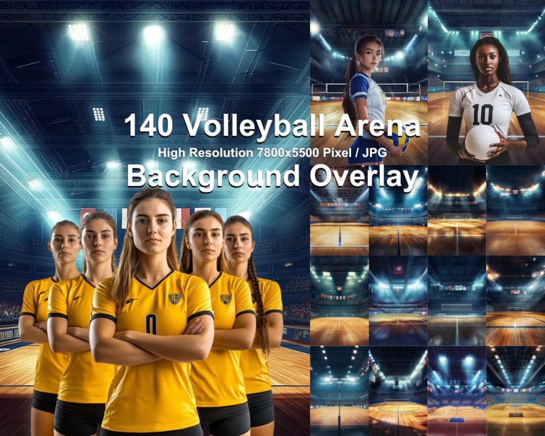 Volleyball Arena Backgrounds: 140 Sports Photo Overlays (digital ...