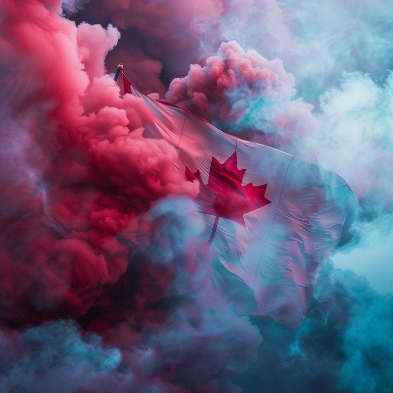 20 Canadian Flags With Smoke themed Images for Sports Photo Backgrounds ...