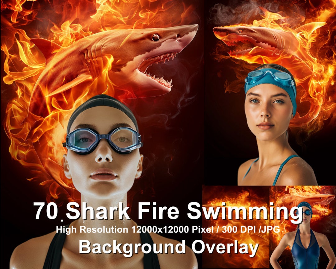 70 Shark Swimming Fire-themed Images for Sports Photo Backgrounds ...