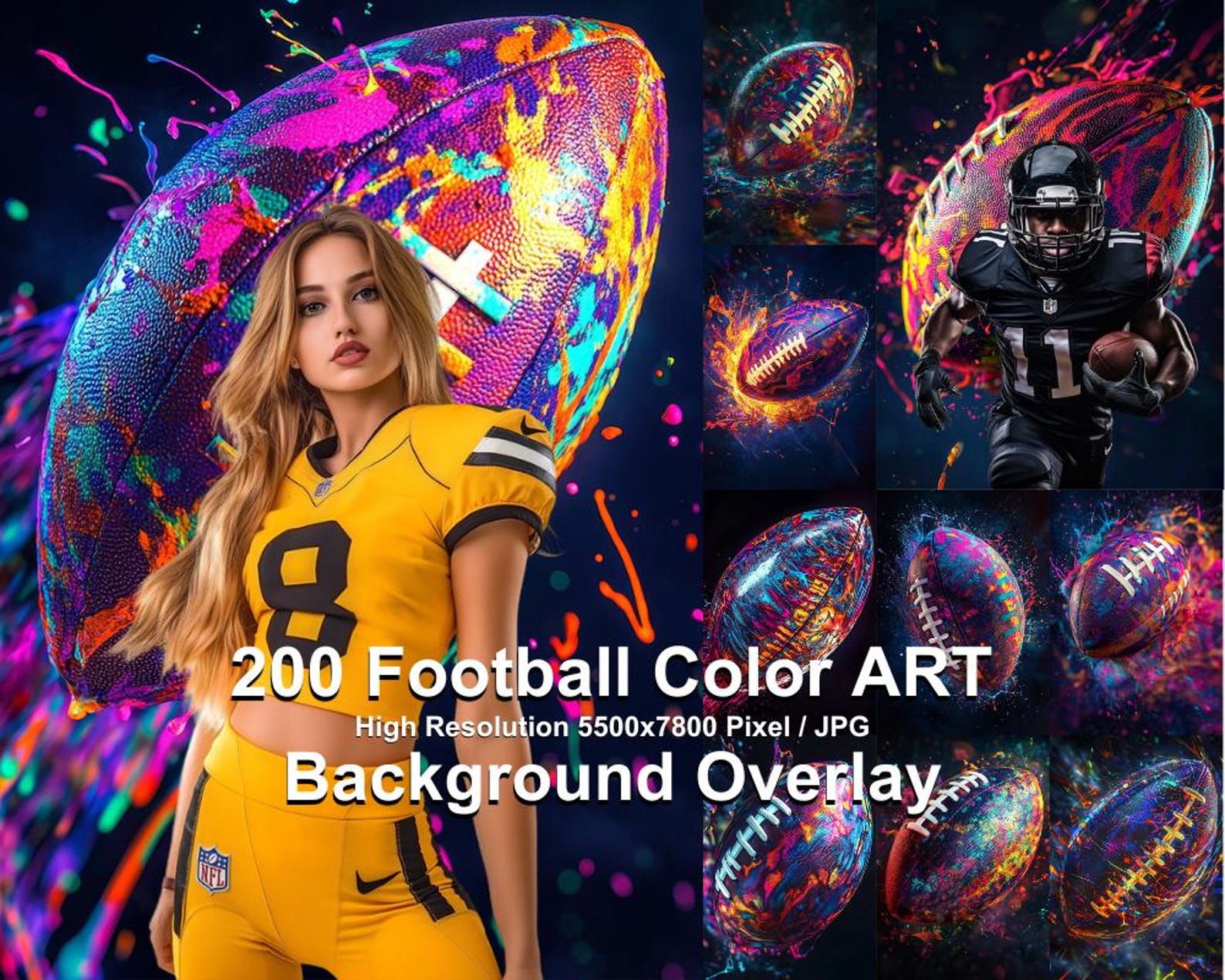 Sports Backgrounds | 200 American Football Color ART Themed Images for ...