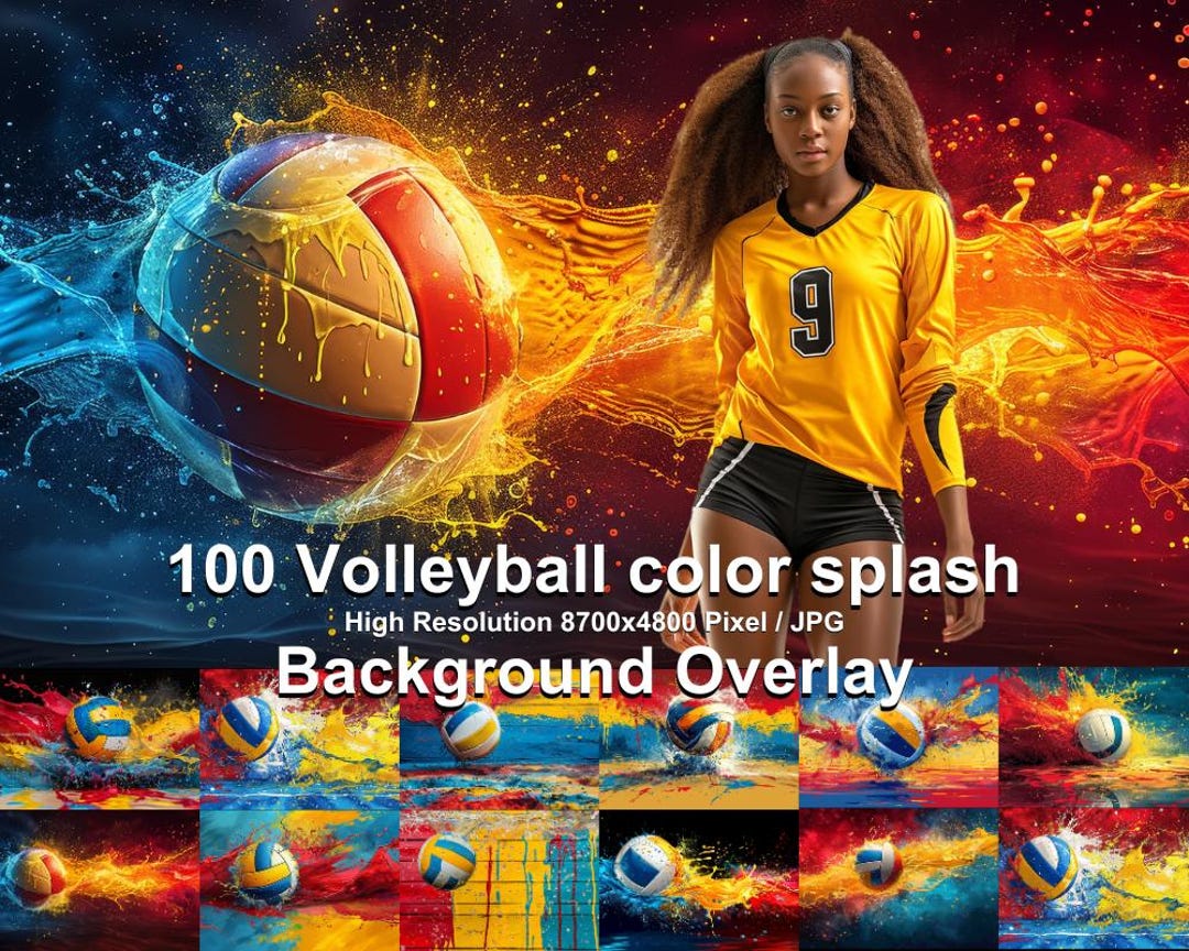 100 Volleyball Color Splash-themed Images for Sports Photo Backgrounds ...