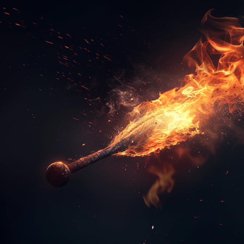 100 Fire Baseball Photo Overlays: Sports Photography Backdrops (digital ...