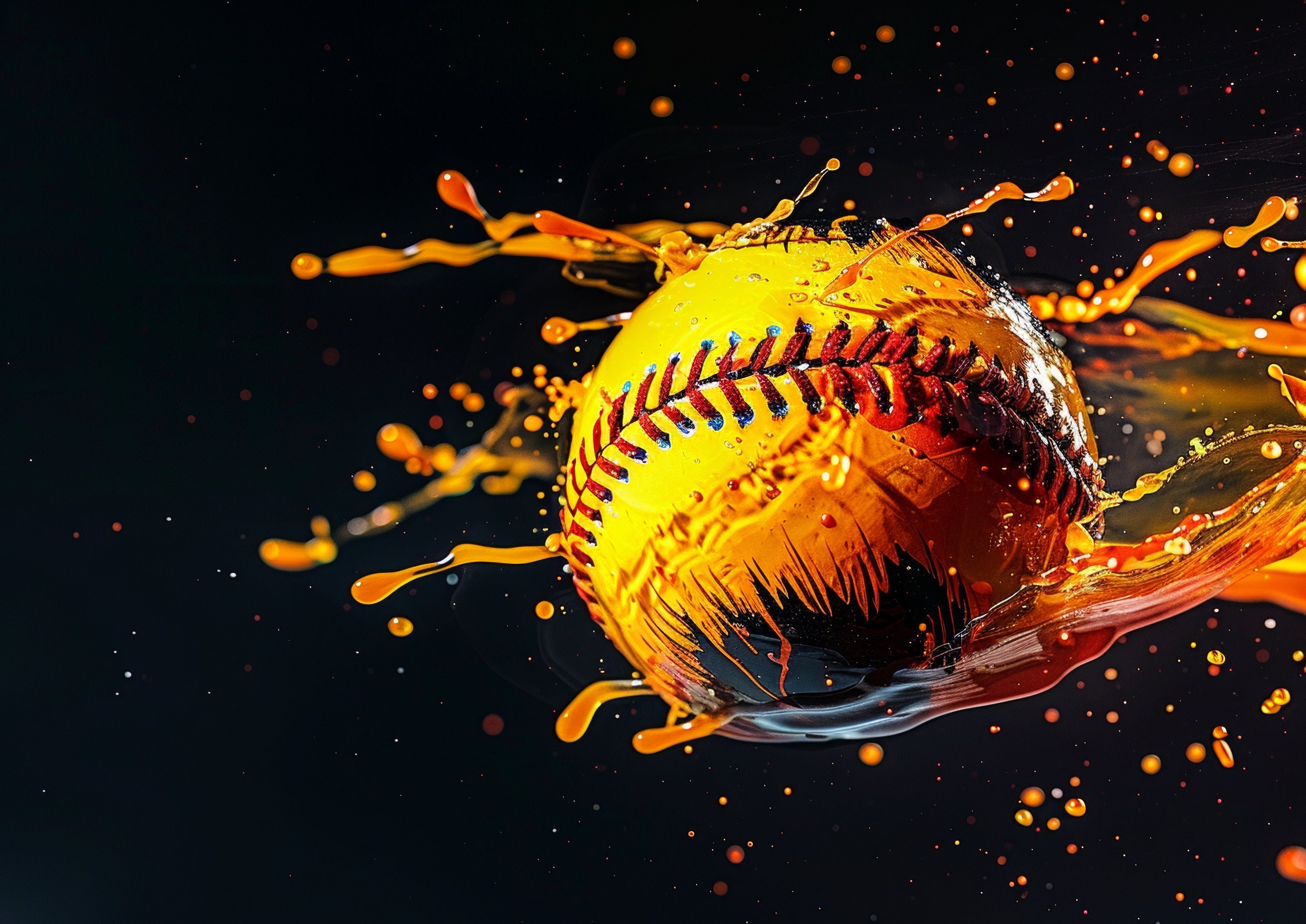 64 Softball in 3D Color-themed Images for Sports Photo Backgrounds ...