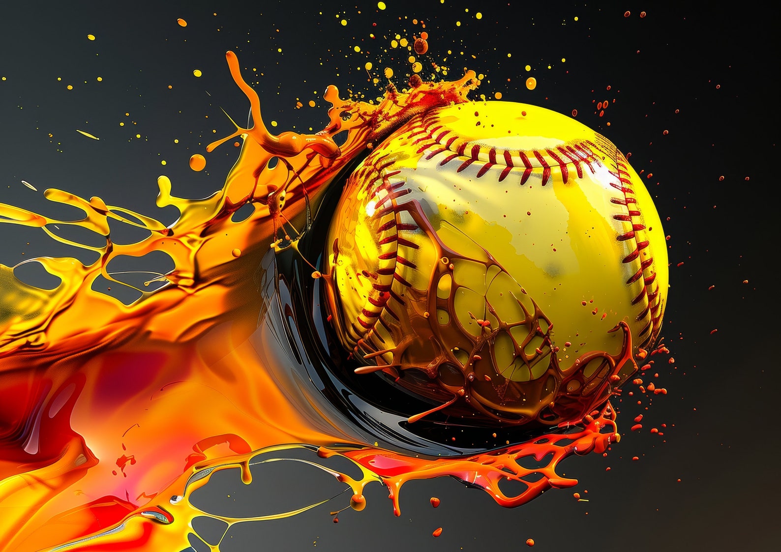 64 Softball in 3D Color-themed Images for Sports Photo Backgrounds ...