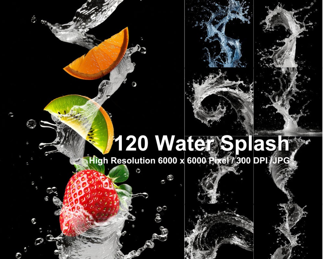 120 Water Splash Photo Overlays: Photography Effects (digital Download ...