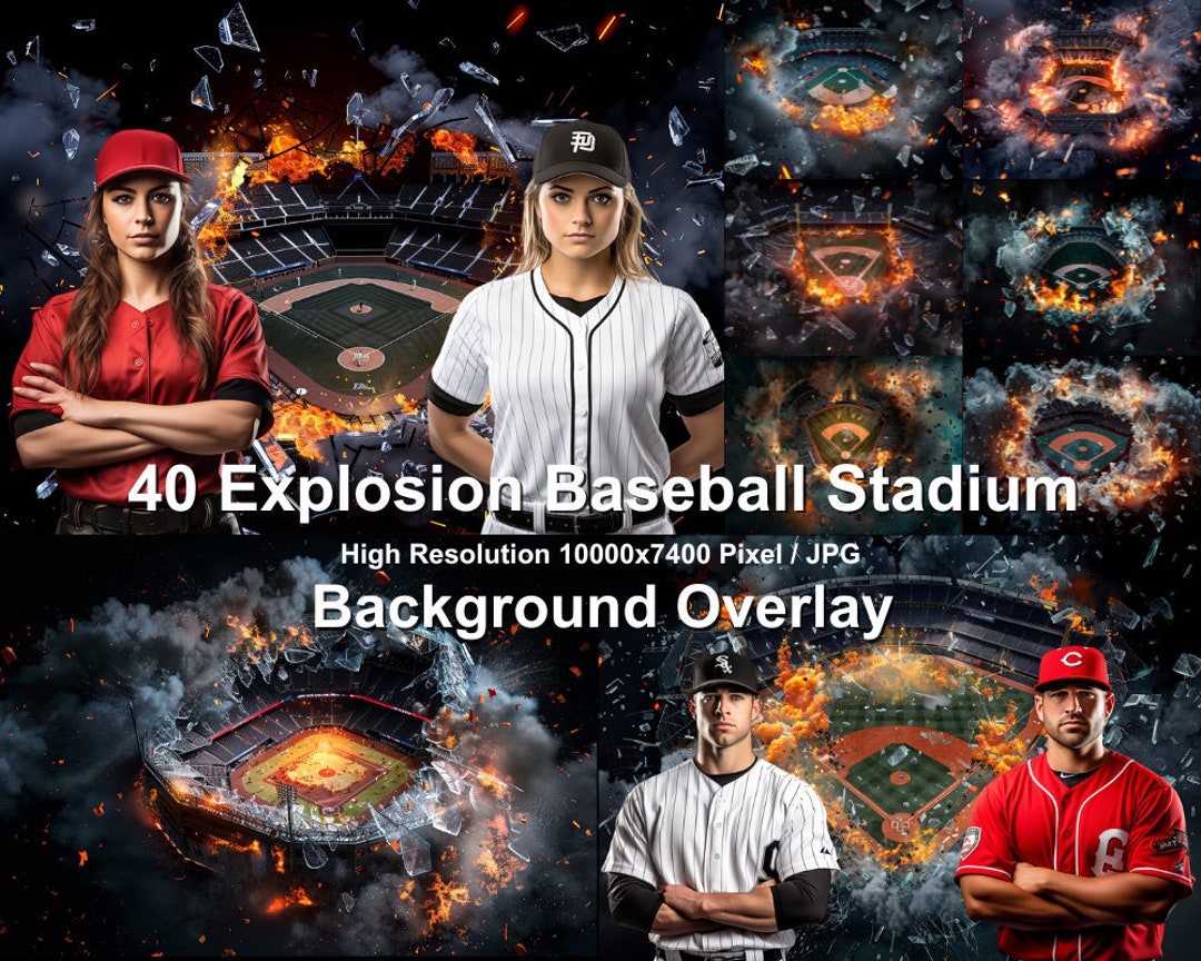 40 Baseball Stadium Explosion Themed Images for Sports Photo ...