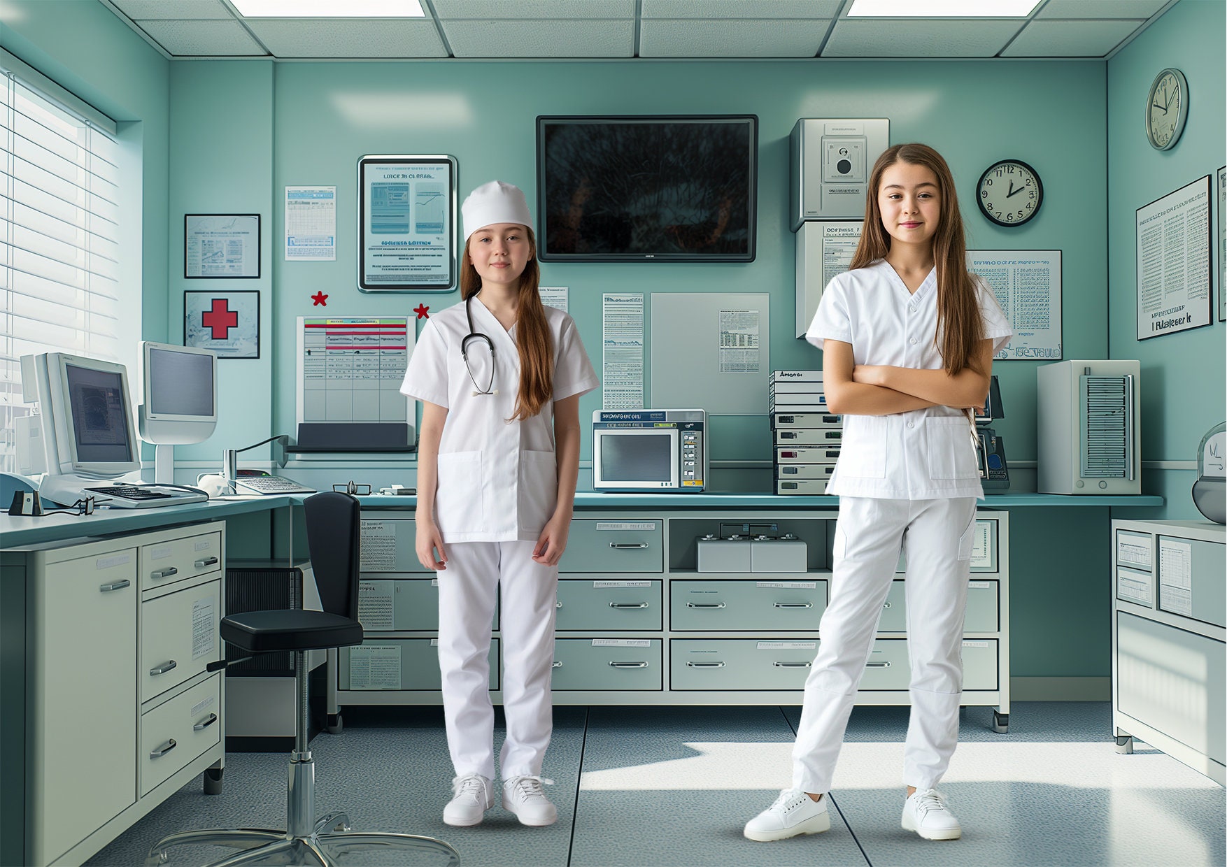 Nursing Station Photo Backgrounds: Medical Photoshop Overlays (digital ...