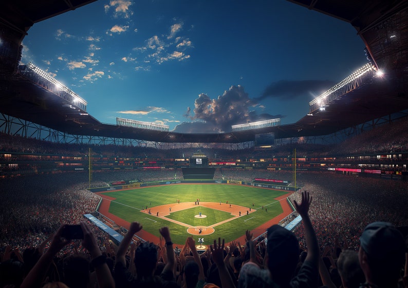 Night Baseball Stadium Photo Backgrounds: Sports Digital Backdrops - Etsy