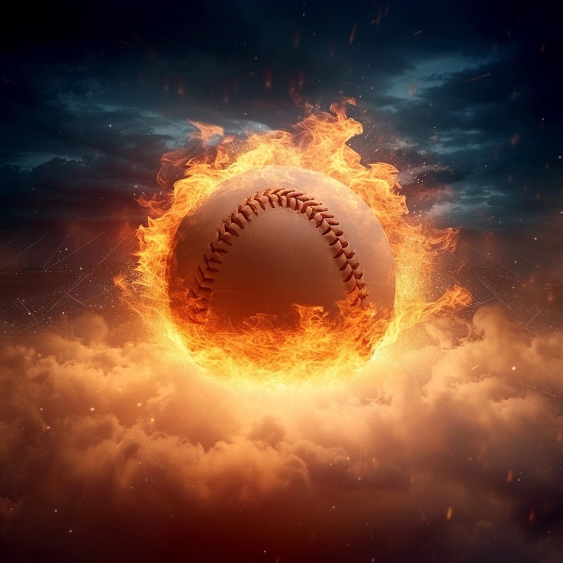 100 Fire Baseball Photo Backgrounds: Sports Photography Overlays ...