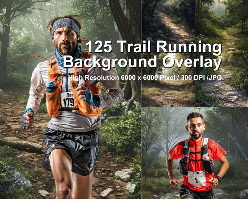 125 Trail Running Photo Overlays: Sports Photography Backgrounds ...