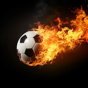 100 Soccer Fire-themed Images for Sports Photo Backgrounds | Digital ...