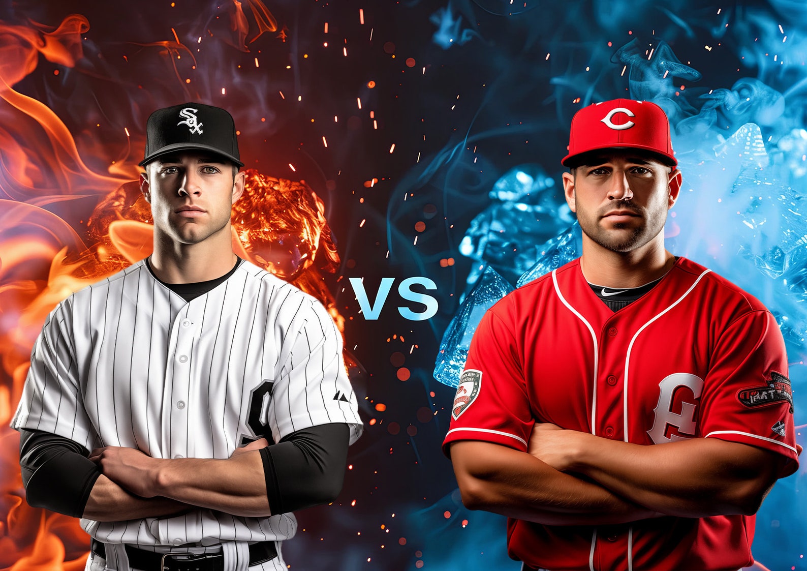 Fighting Game Fire and Ice Digital Background: Perfect for Sports ...