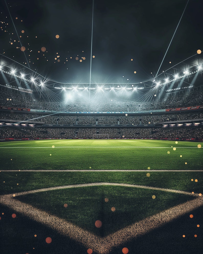 Football Stadium Photo Overlays: Green Grass, Lighting Effects (digital ...