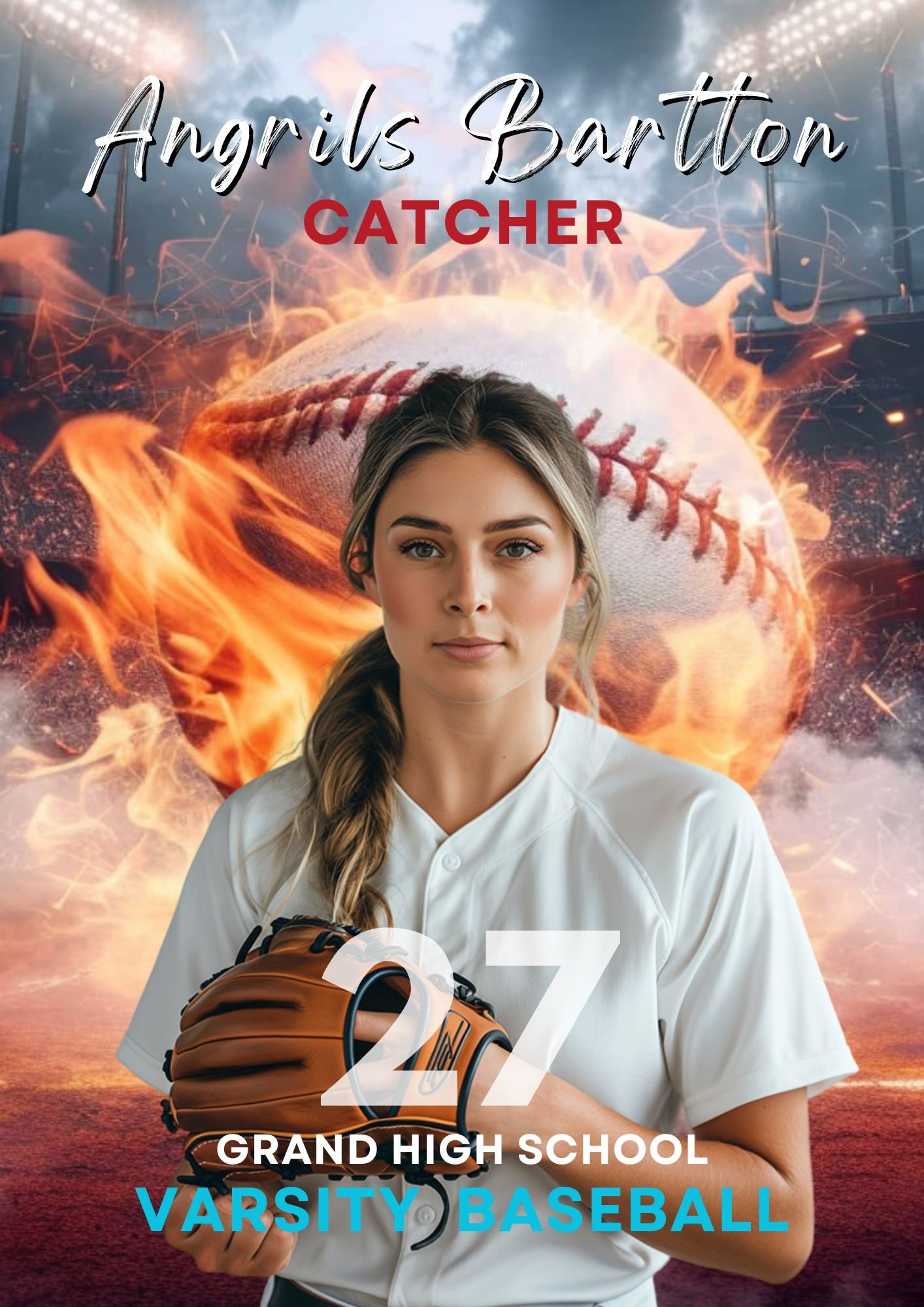 Baseball Player Canva Template Baseball Custom Poster, Senior Sports ...