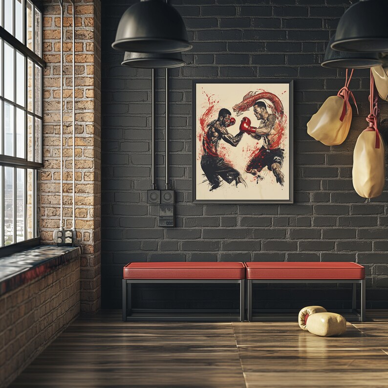 Muay Thai Warrior Original Hand-painted Artwork Martial Arts Canvas ...