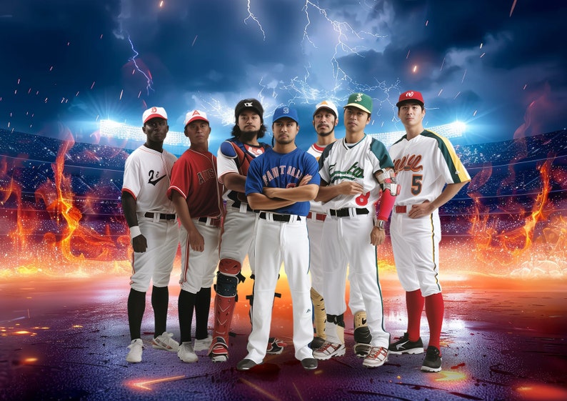 100 Lightning Baseball Stadium Photo Overlays: Photoshop Backdrops ...