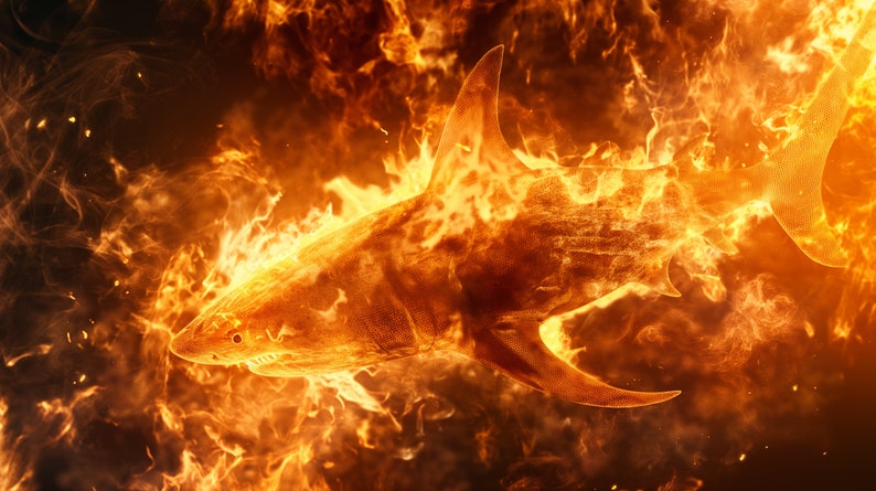 Shark Fire Pool Photo Backgrounds: Sports Photography Overlays (digital ...