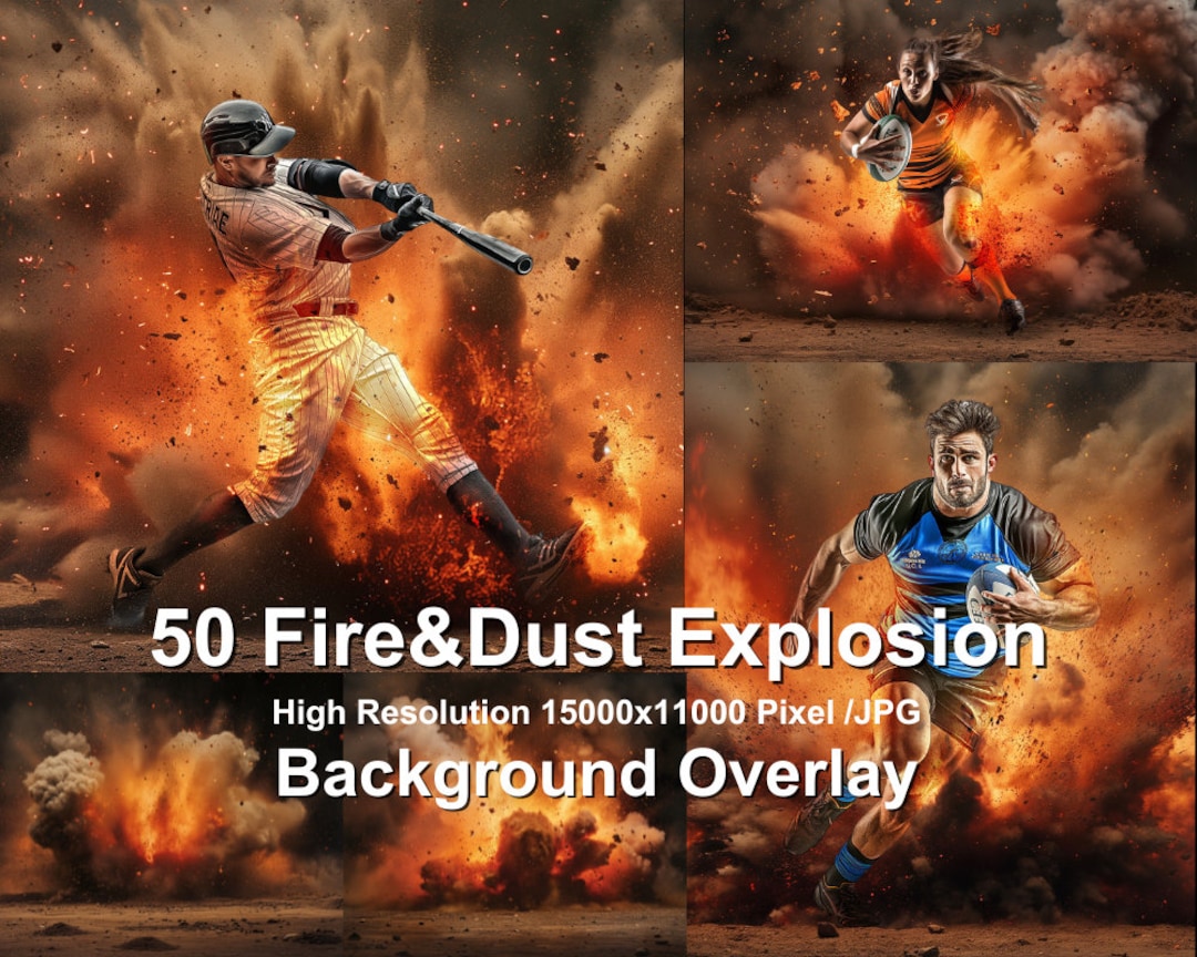Sports Photography Backdrops: 50 Fire & Dust Explosion Images (digital ...