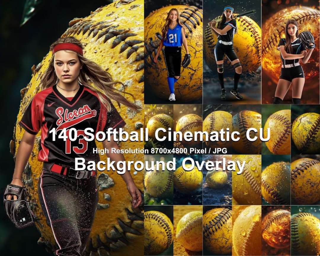 Yellow Softball Digital Backdrops: Fog & Smoke Sports Backgrounds ...