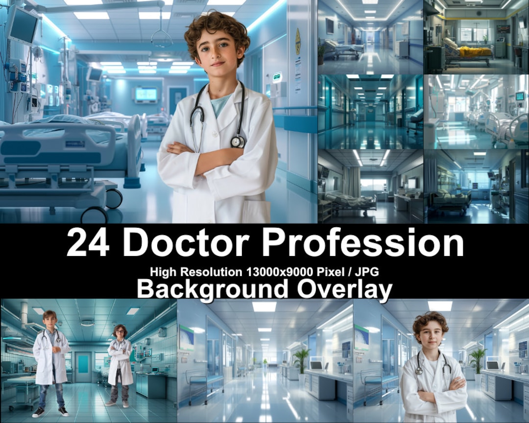24 Hospital Scene With Medical Equipment Photo Backgrounds | Digital ...