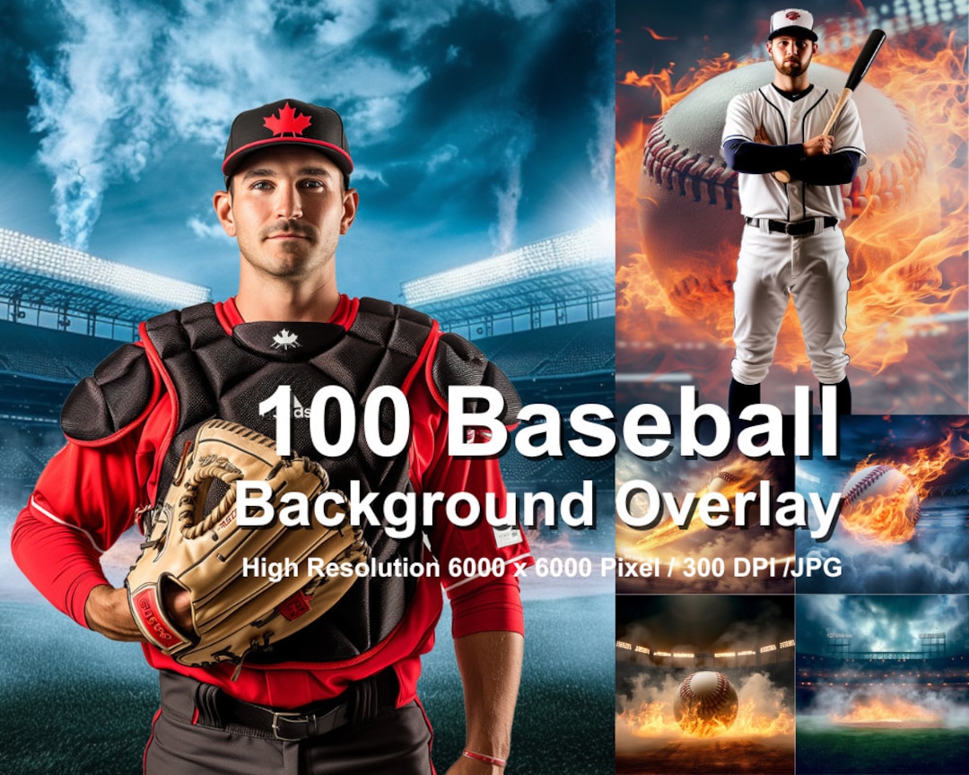 100 Fire Baseball Photo Backgrounds: Sports Photography Overlays ...