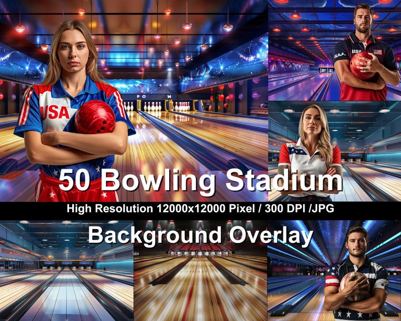 50 Bowling Stadium Backdrops: Sport Photography (digital Download) - Etsy