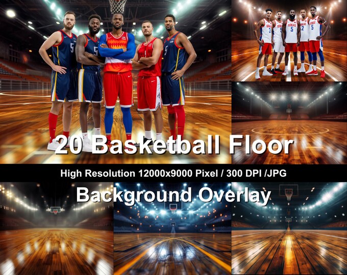 Basketball Court Digital Backdrop Yellow Smoke Background Team Sports ...