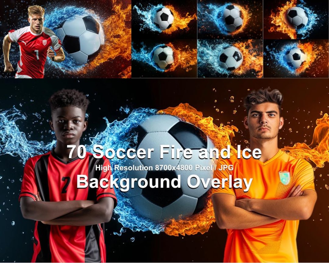 Soccer Fire and Ice Photo Backgrounds: Sports Overlays (digital ...