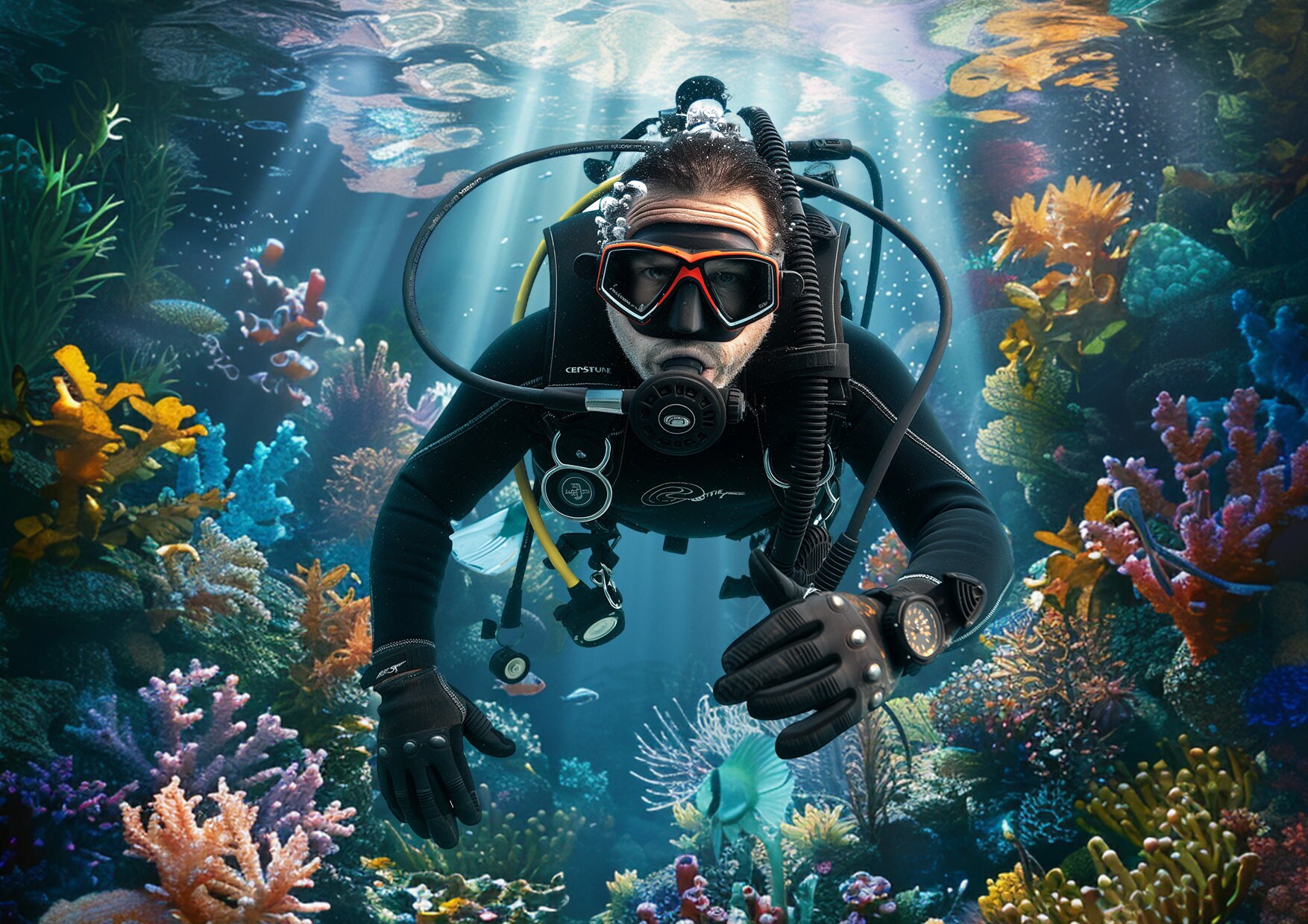 Scuba Diving Photo Overlays: 100 Under Sea Backdrops (digital Download ...