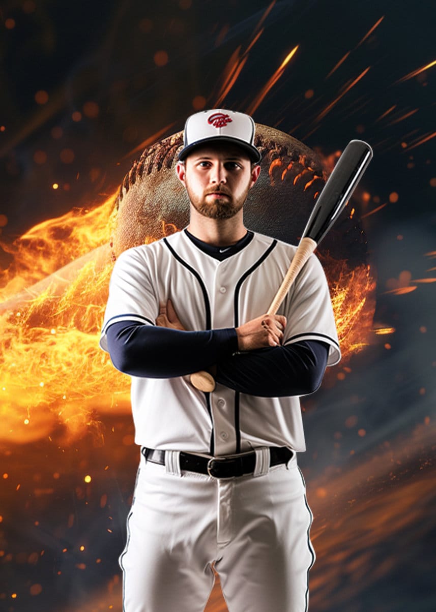 100 Fire Baseball Photo Overlays: Sports Photography Backdrops (digital ...