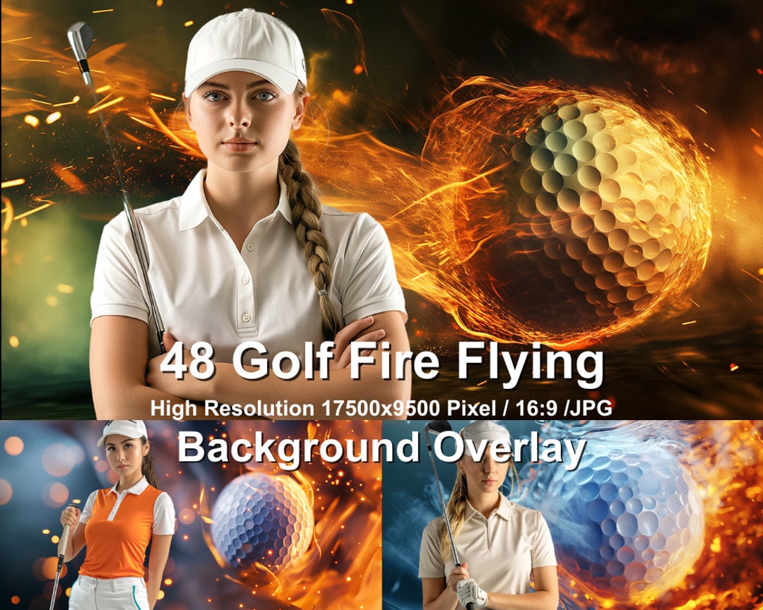 48 Golf Fire & Flight Photo Overlays: Dynamic Sports Backdrops (digital ...