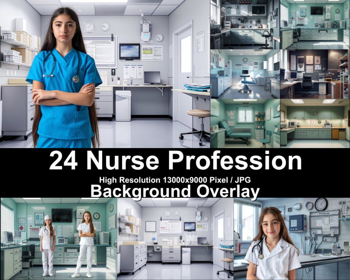 Nursing Station Photo Backgrounds: Medical Photoshop Overlays (digital ...