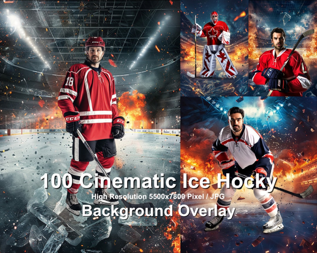 Cinematic Ice Hockey Photo Overlays: 100 Sports Backgrounds (digital ...