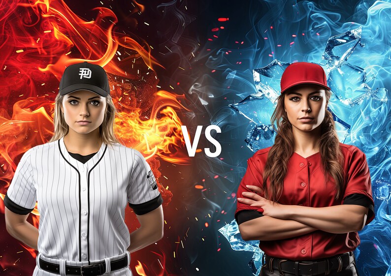 Fighting Game Fire and Ice Digital Background: Perfect for Sports ...