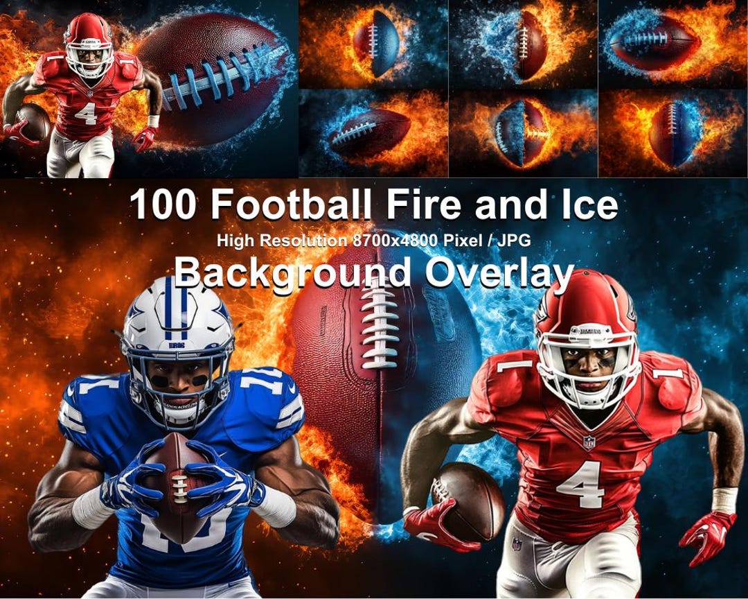 American Football Backgrounds: Fire and Ice Photo Overlays (digital ...