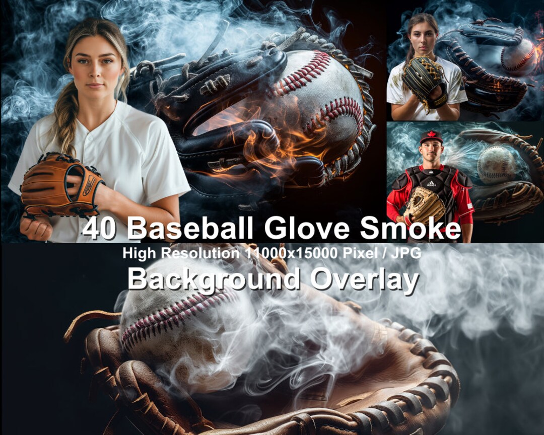 Baseball Glove Smoke Photo Overlays: Sports Photography Backdrops ...