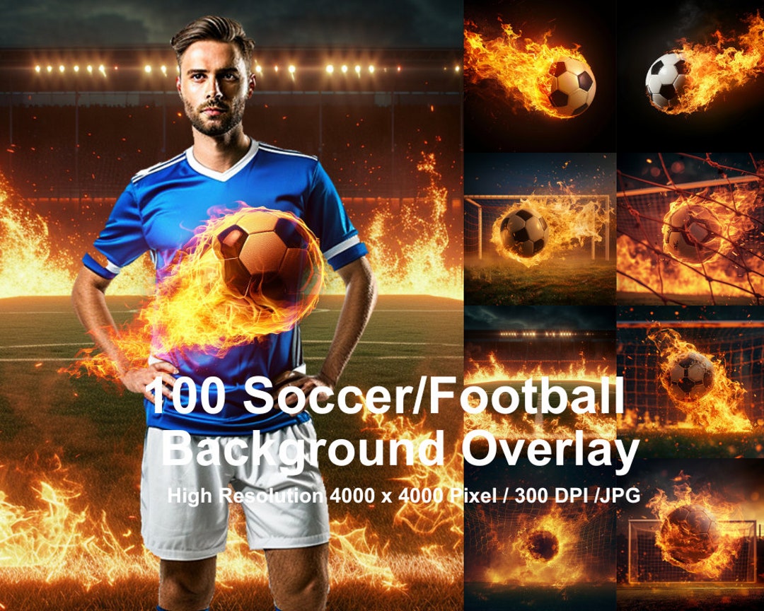 100 Soccer Fire-themed Images for Sports Photo Backgrounds | Digital ...