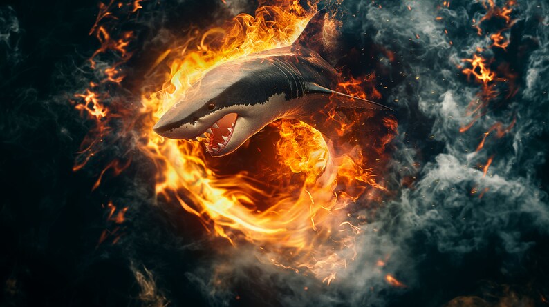 Shark Fire Pool Photo Backgrounds: Sports Photography Overlays (digital ...