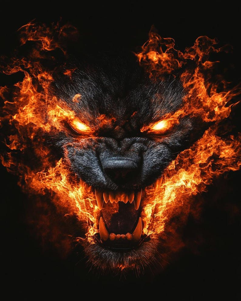 Fiery Animal Rage Poster Set: Sports Motivation Art (digital Download ...