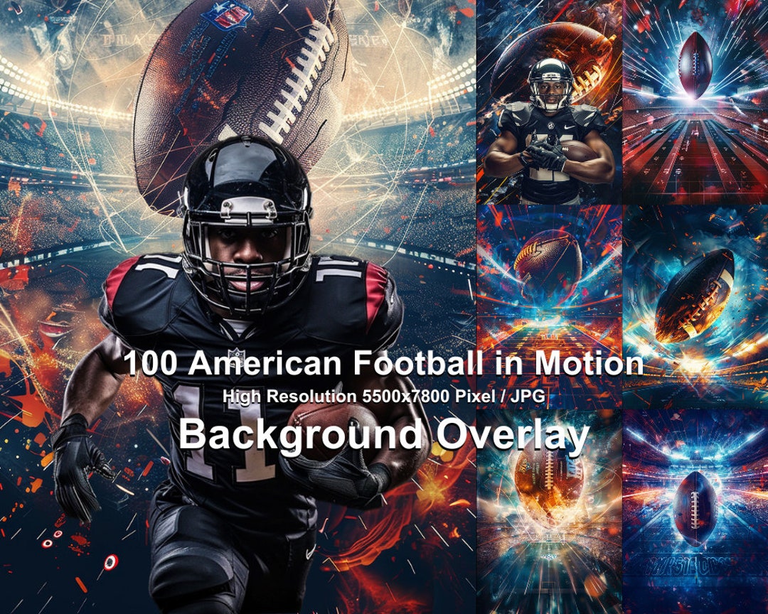 American Football Motion Backgrounds: 100 Photoshop Overlays (digital ...