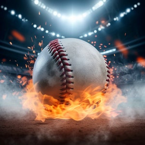 100 Fire Baseball Photo Backgrounds: Sports Photography Overlays ...