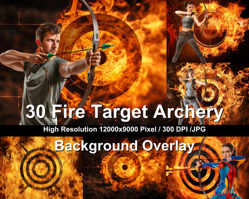 Fire Target Archery Backdrops: Sports Photography Backgrounds (digital ...