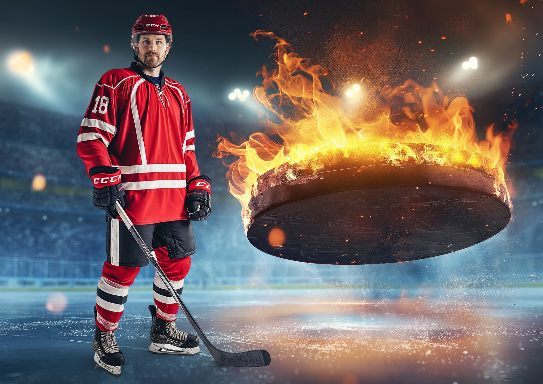 60 Ice Hockey Puck With Fire Images for Sports Photo Backgrounds ...