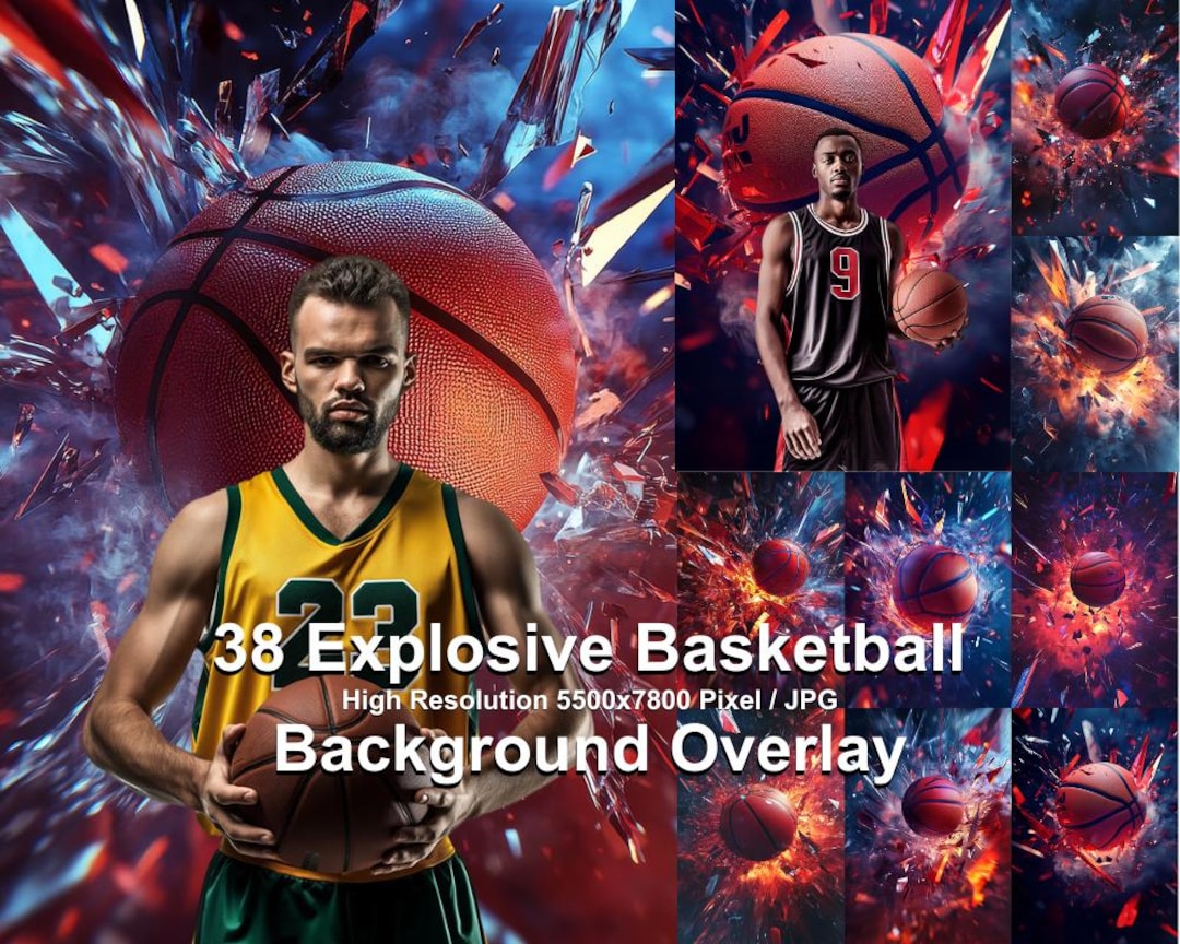 Explosive Basketball Photo Backgrounds: 38 Sports Photoshop Overlays ...