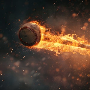 100 Fire Baseball Photo Overlays: Sports Photography Backdrops (digital ...