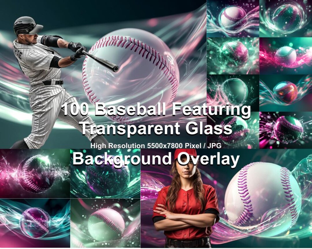 100 Baseball Transparent Glass Photo Overlays: Sports Backgrounds ...