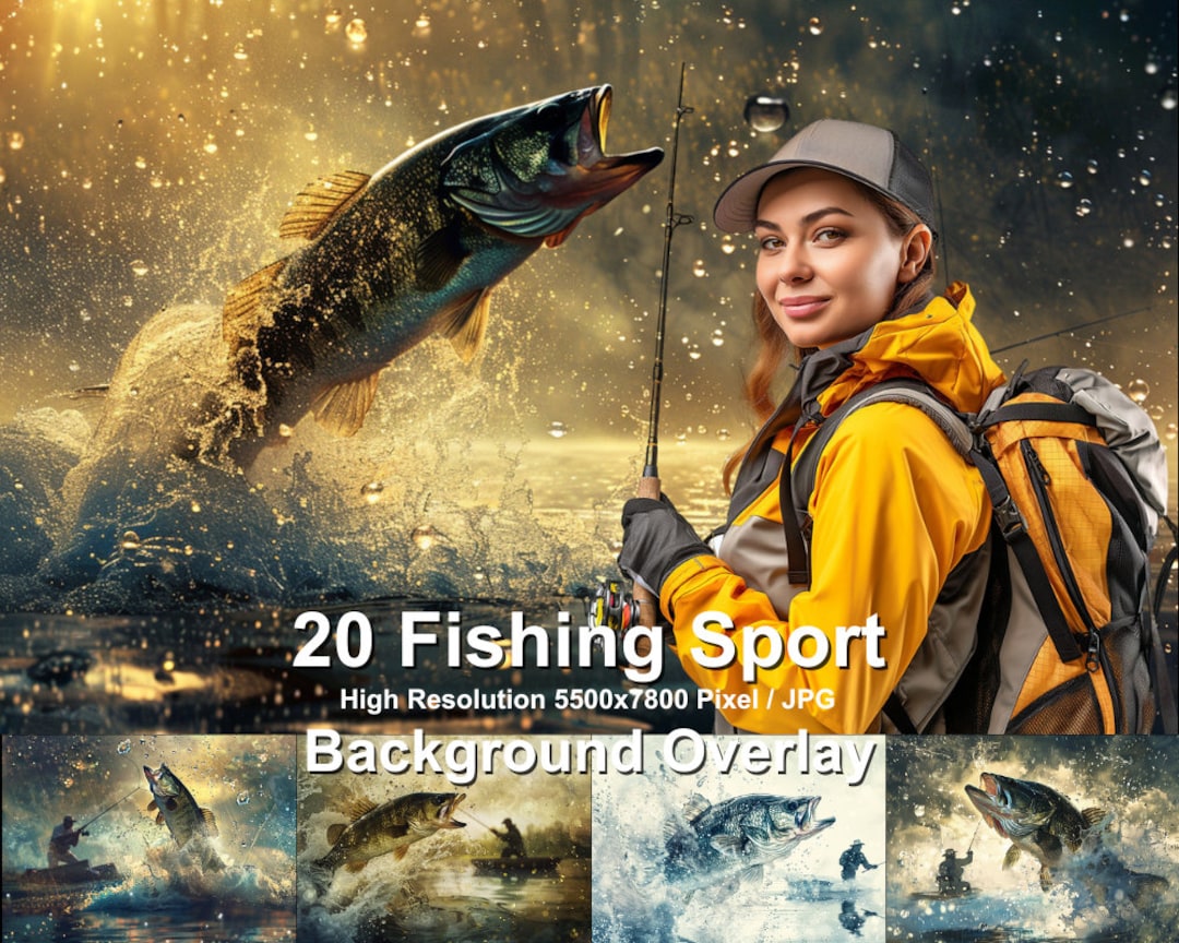 20 Fishing Sport Themed Images for Sports Photo Backgrounds, Featuring ...